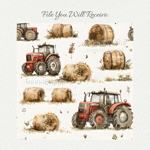 Tractor Seamless Pattern, Tractor Farm Design for Kids, Red Tractor ...