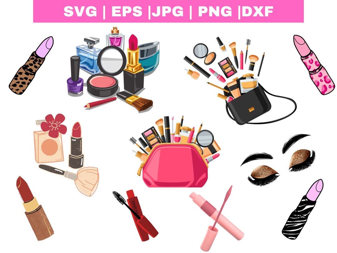 Makeup Svg Bundle, Makeup Clipart, Eyelashes Svg, Lips Svg, Eyeshadow ...
