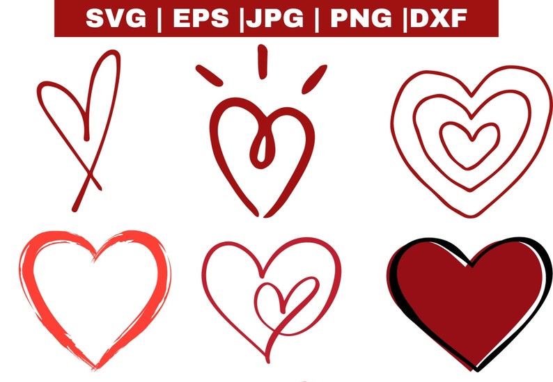 Red Hearts SVG Pack Charming Love & Valentine's Themed SVG Files ...