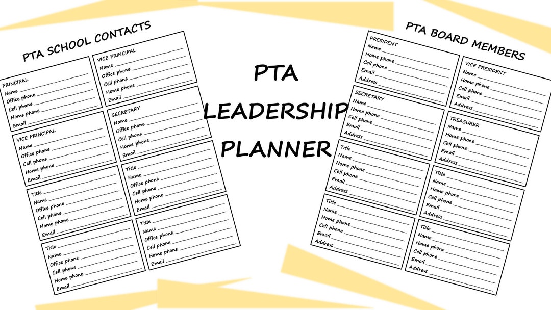 PTA Leadership Planner Printable - Etsy