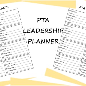 PTA Leadership Planner Printable - Etsy
