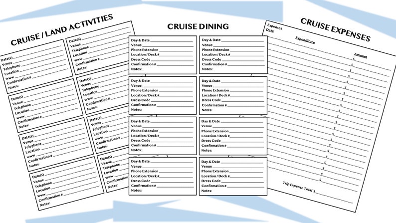 Cruise Planner Printable - Etsy