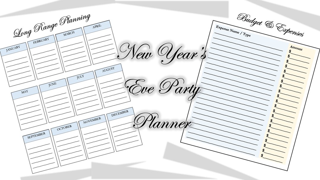 New Year's Eve Party Planner Printable - Etsy