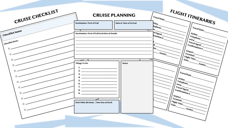 Cruise Planner Printable - Etsy