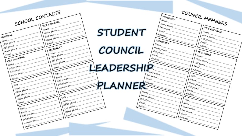 Student Council Leadership Planner Printable - Etsy