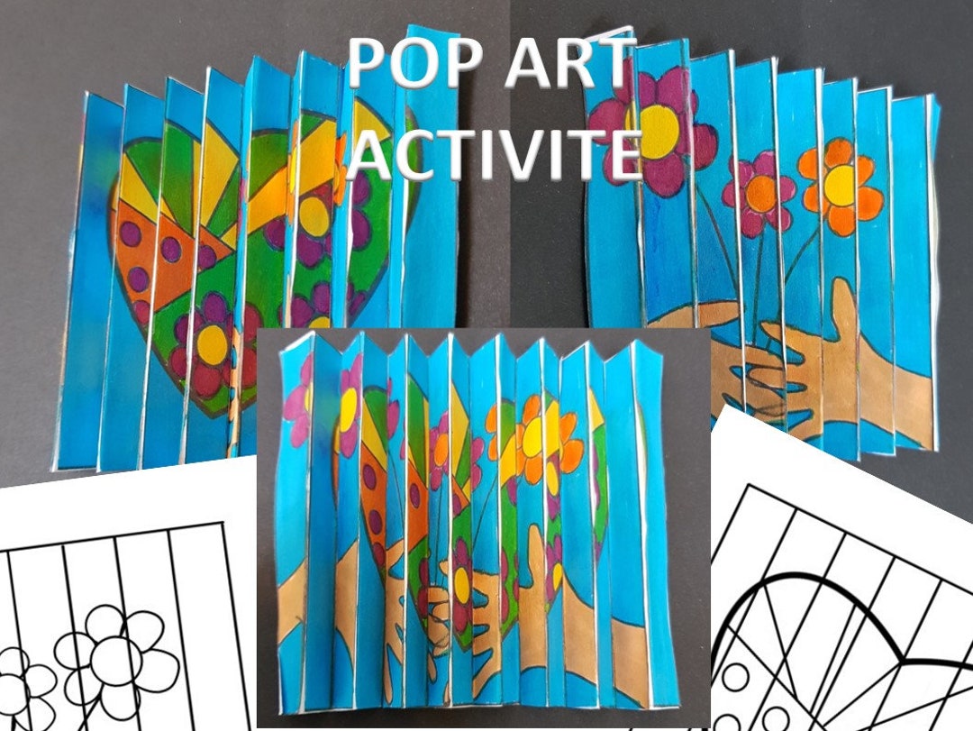 Educational Activity Flowers Love Pop Art Optical Illusion - Etsy