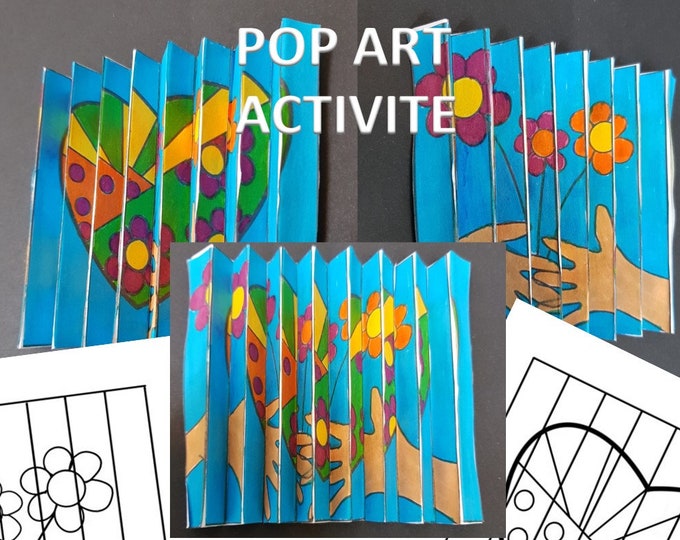 Educational Activity Flowers Love Pop Art, Optical Illusion, Agamograph ...