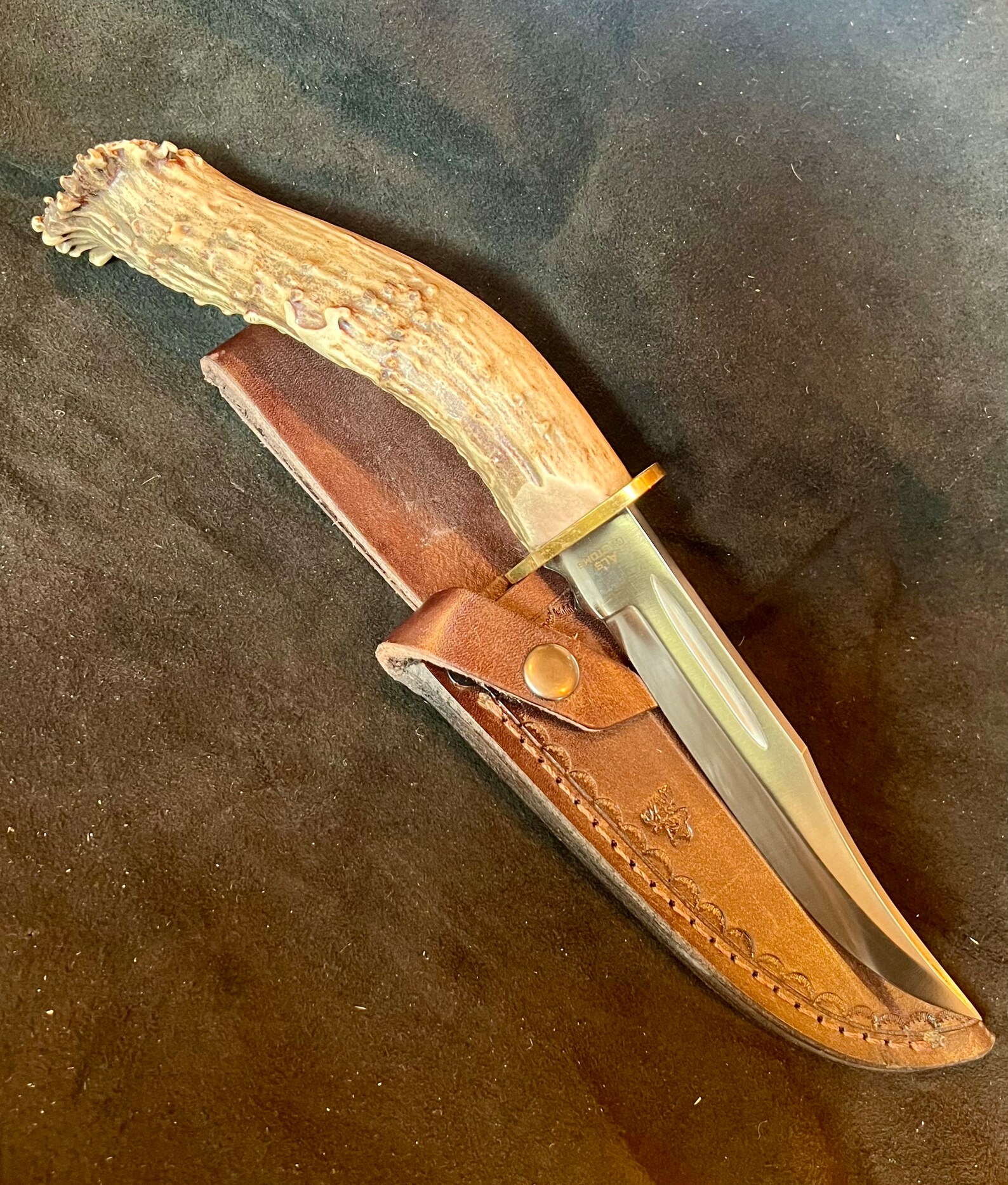 Antler Handled Knife With Leather Sheath - Etsy