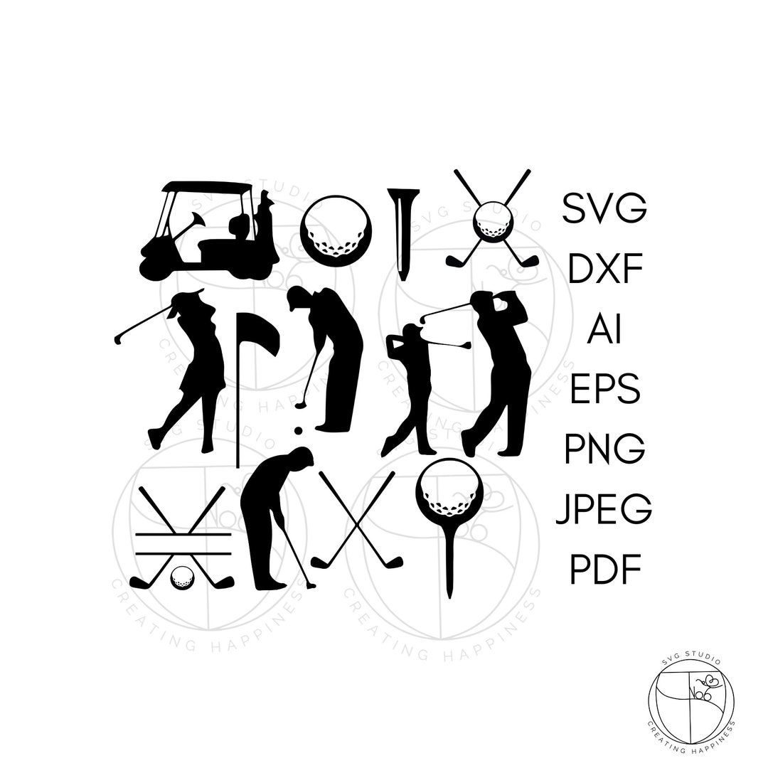 Golf SVG PNG Bundle| Golf Monogram Svg| Split Monogram Svg| Golf DXF ...