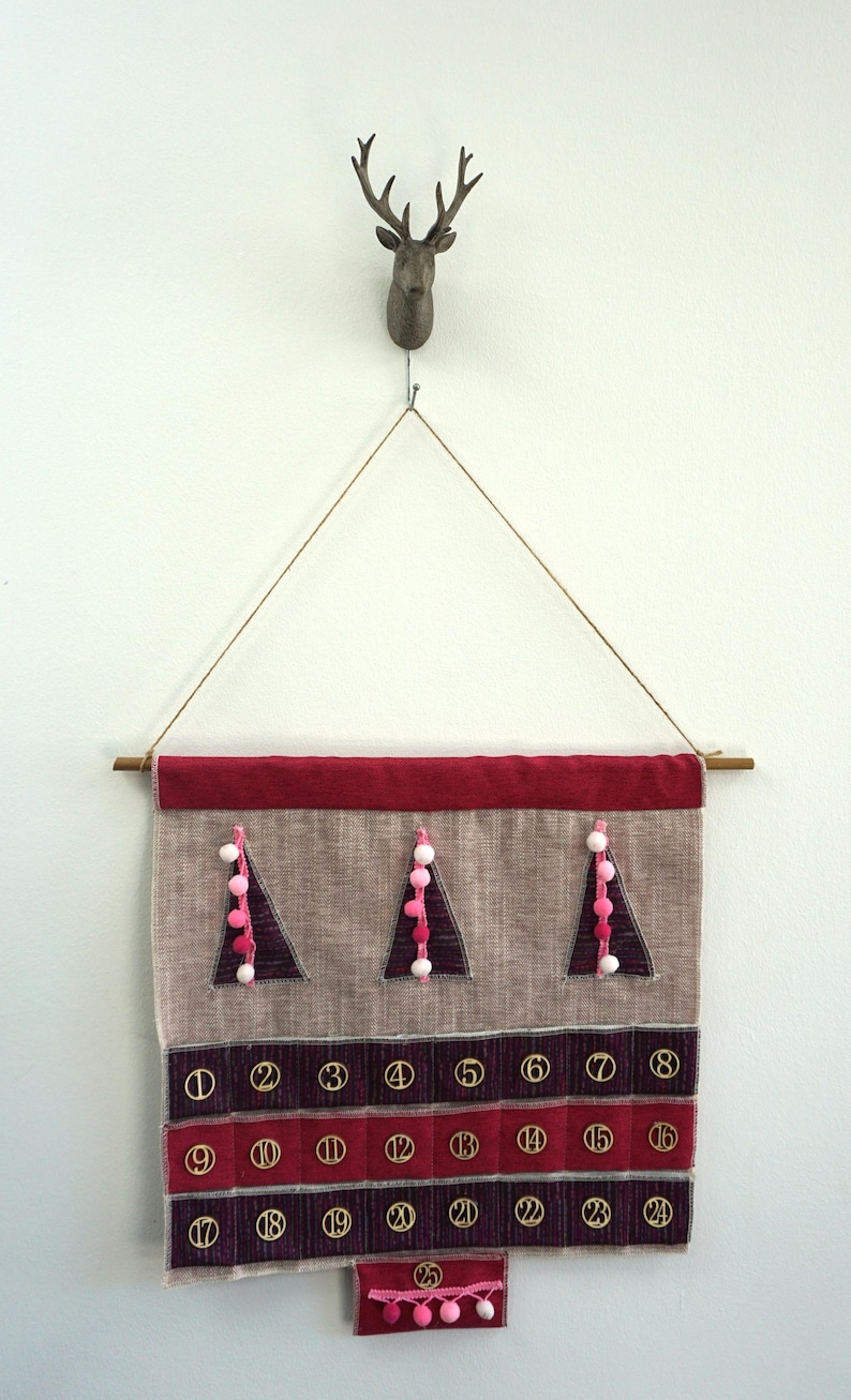 Handmade Rustic & Vibrant Fabric Advent Calendar: Eco-friendly ...