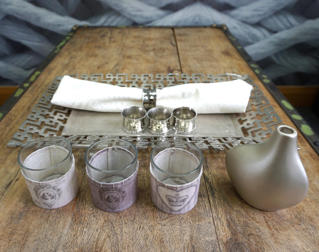 Elegant Dining Table Decor Set, Metal Napkin Rings, Champagne Tray ...