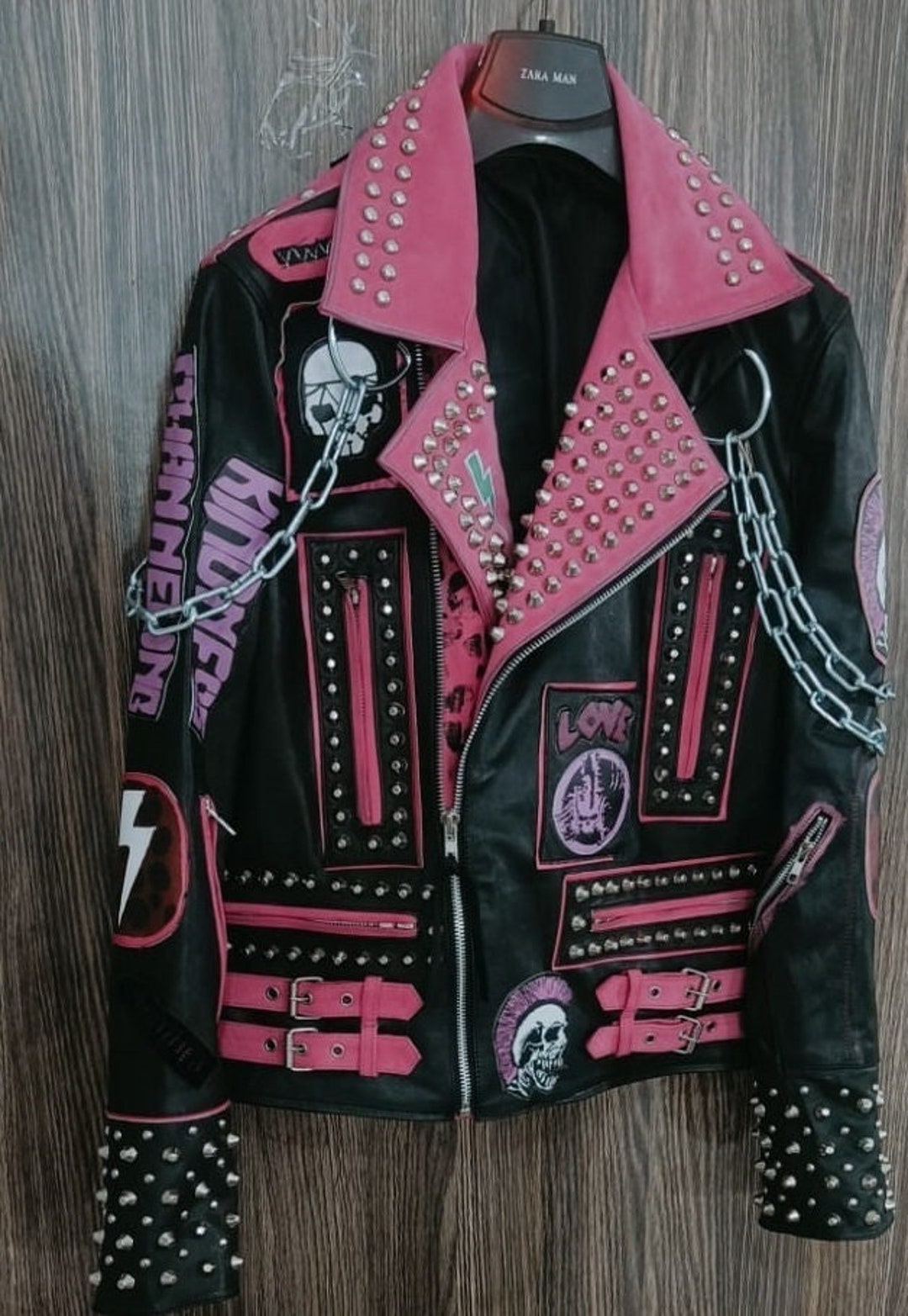 Street King Two Tone Apparel, the Exploited Leather Wear, Men Studded ...