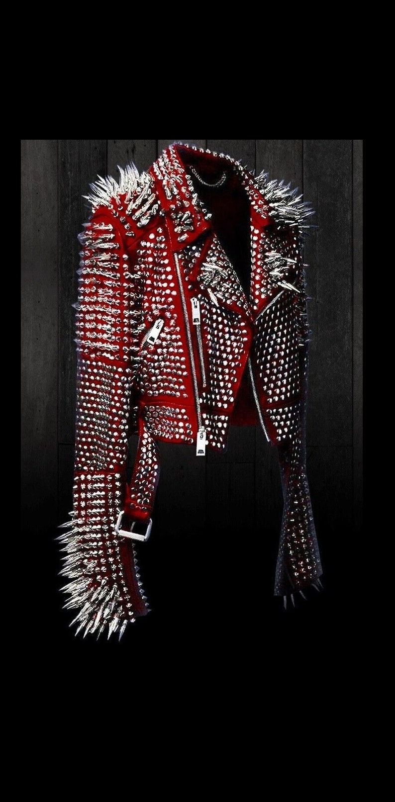 Heavy Spiked Studs Rocker Gothic Leather Jacket - Etsy