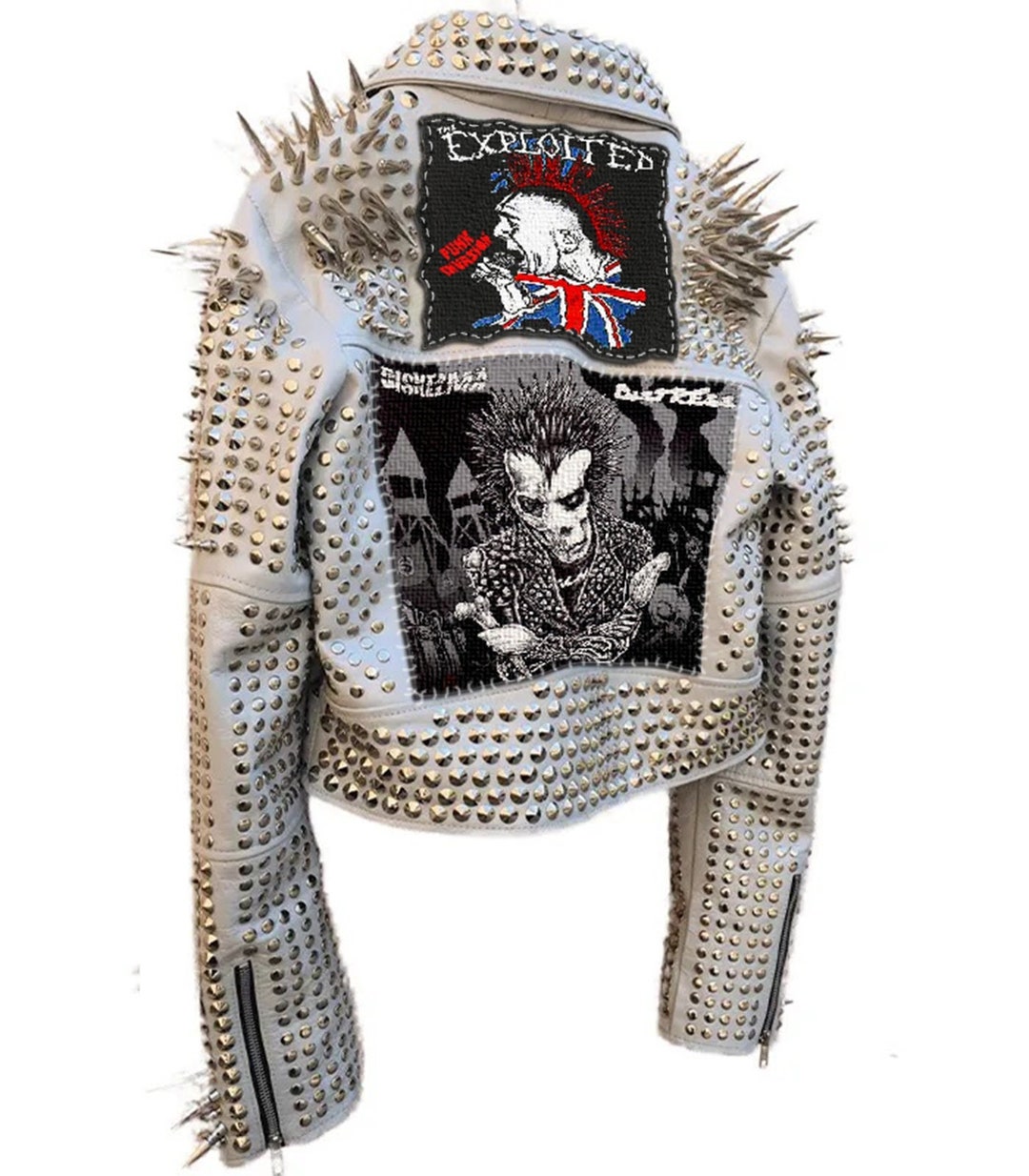 Punk Rocker Heavy Spikes Men Jacket, Steampunk Studs Gothic Motorbike ...