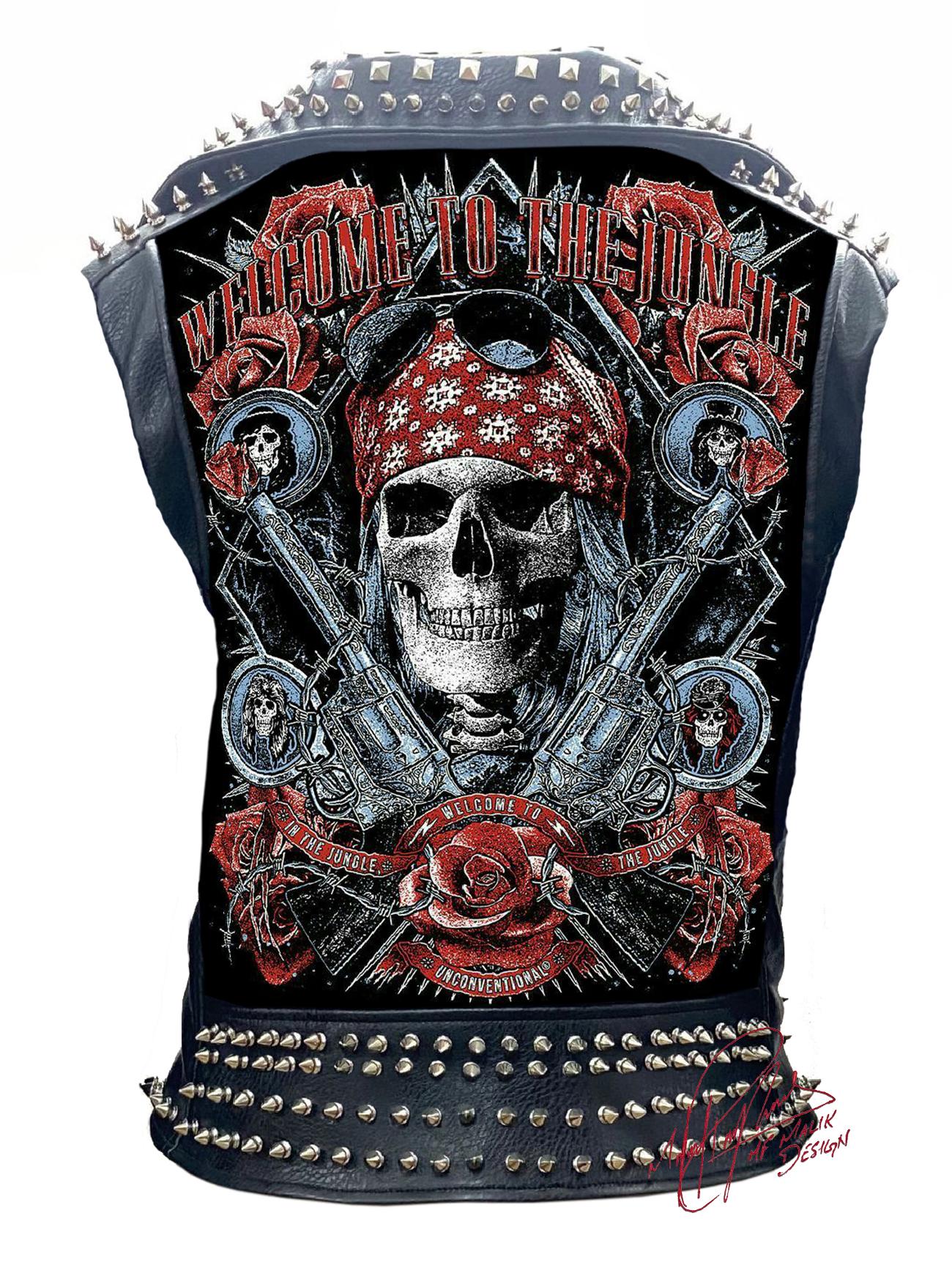 Steampunk Edgy Spikes Men Patches Leather Vest Jacket - Etsy