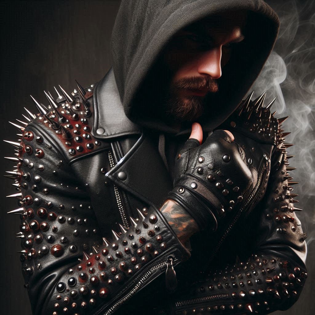 Gangster Rock Motor Bike Clothing, Steampunk Heavy Metal Spikes, Cow ...