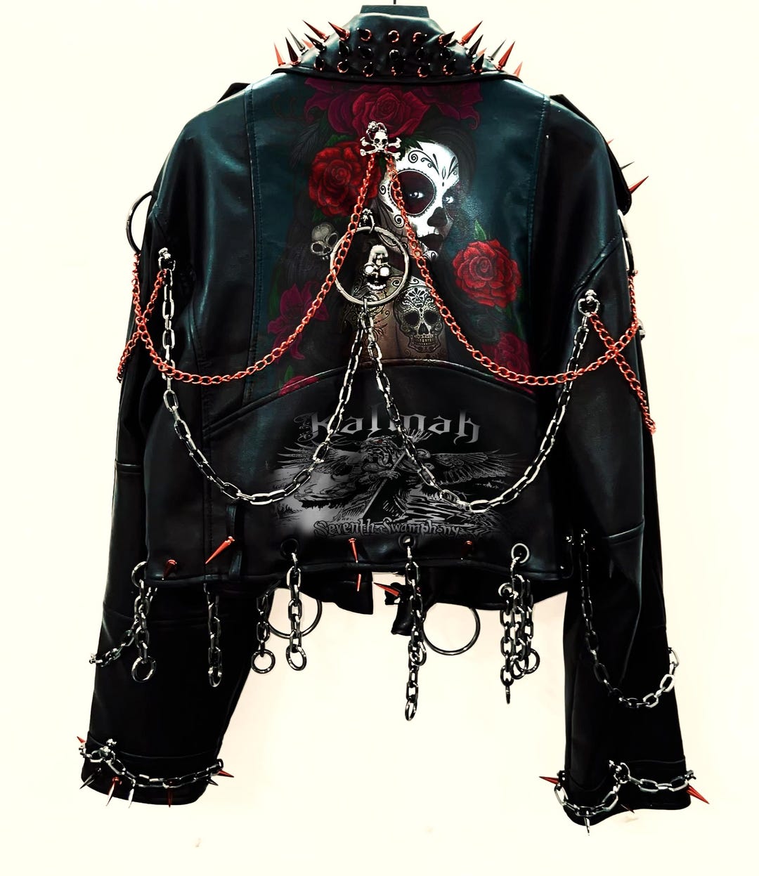 Nuclear Nightmare Heavy Spiked Leather Jacket, Hardcore Punk Patches ...