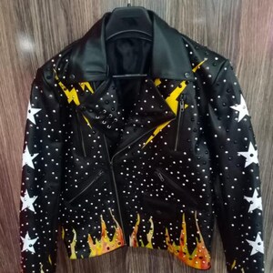 Star Patches Punk Fashion Studded Jacket, Handmade Gothic Steampunk - Etsy