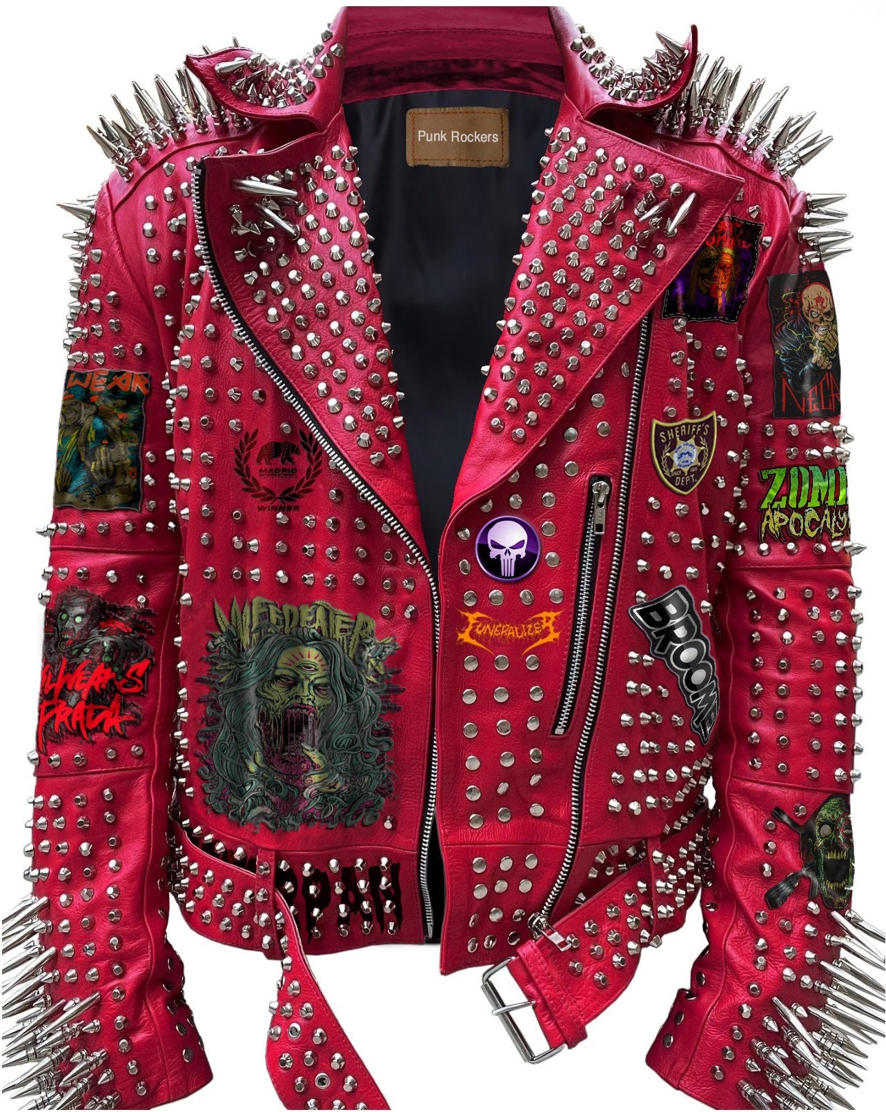 Steampunk Spikes Brando Fashion, Zombie Apocalypse Patchwork, Gothic ...