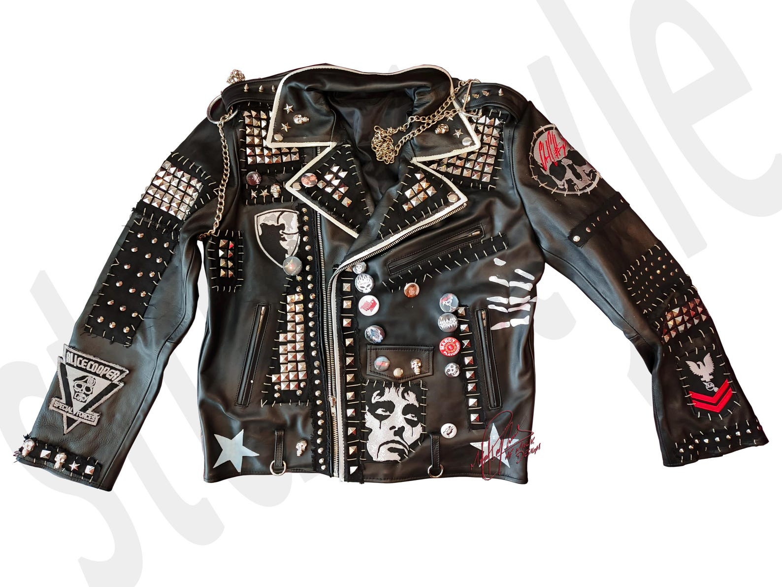 Bold & Daring Gothic Steampunk Leather Jacket With Punk Patches for Men ...