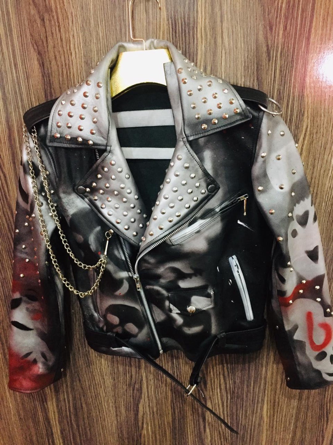 Motorbike Men Gothic Cone Studded, Punk Rock Brando Leather Jacket - Etsy