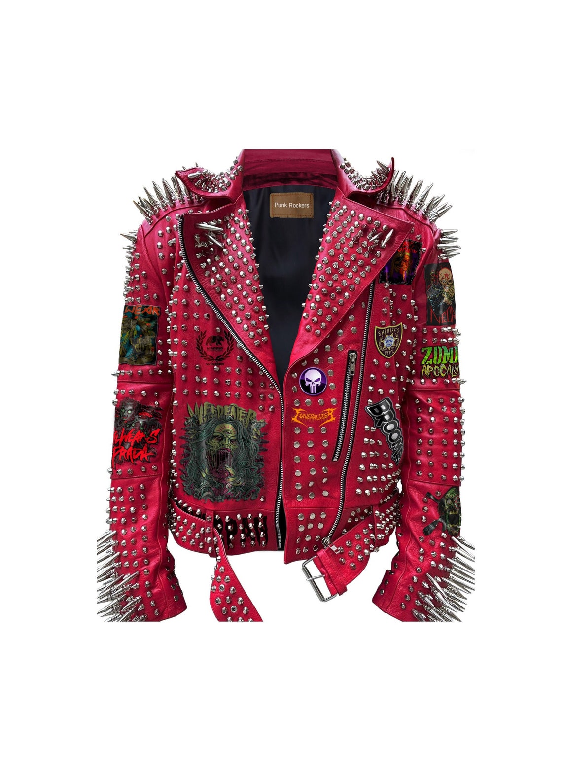 Steampunk Spikes Brando Fashion, Zombie Apocalypse Patchwork, Gothic ...