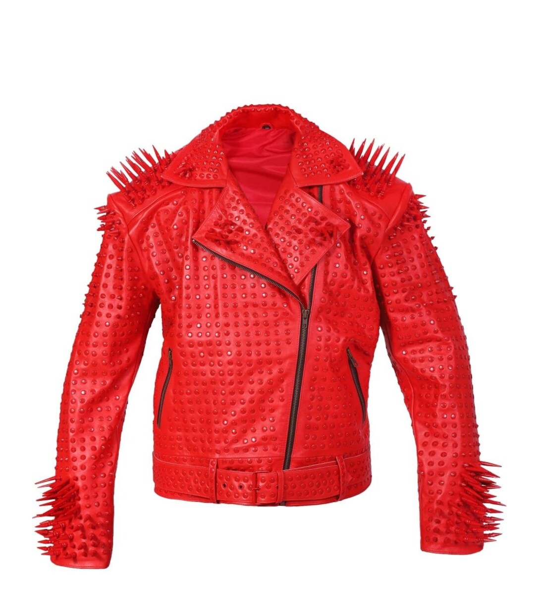 Men Punk Rocker Spiked Leather Jacket in Steampunk Style - Etsy