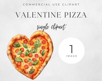Heart Pizza Clipart, Pizza Clipart, Cute Valentines Clipart, Valentine ...