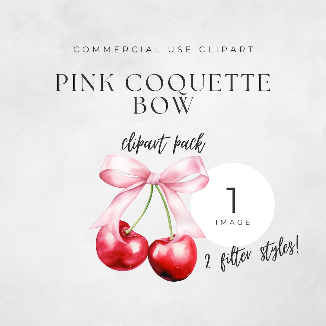 Pink Coquette Bow PNG | Coquette Clipart | Cherry Bow Clipart ...