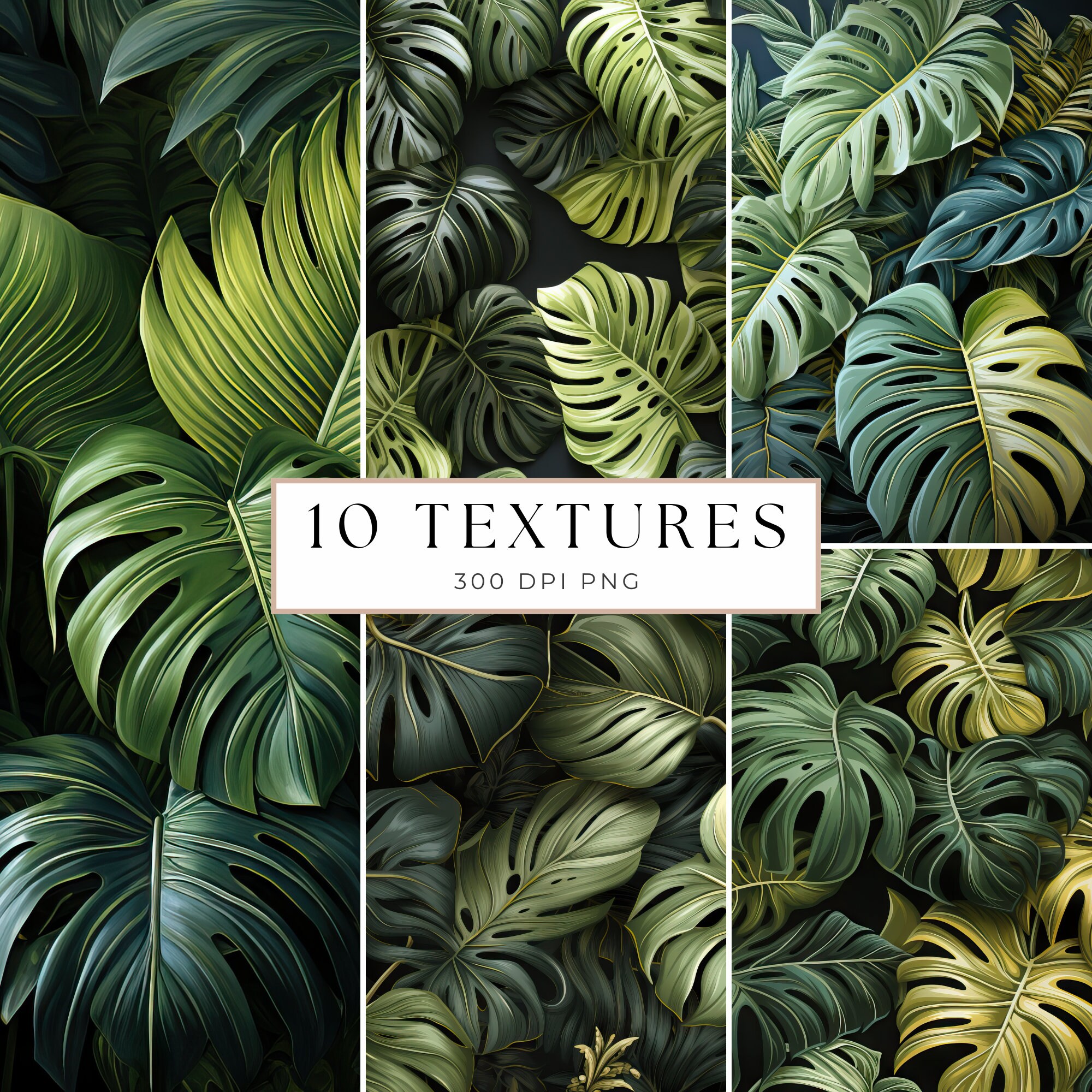Tropical Leaves Digital Paper | Monstera Leaves Background | Digital ...