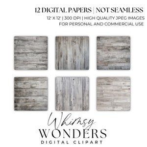 Wood Grain Planks Digital Paper | Rustic Wood Texture | Scrapbook ...