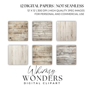 Wood Grain Planks Digital Paper | Rustic Wood Texture | Scrapbook ...