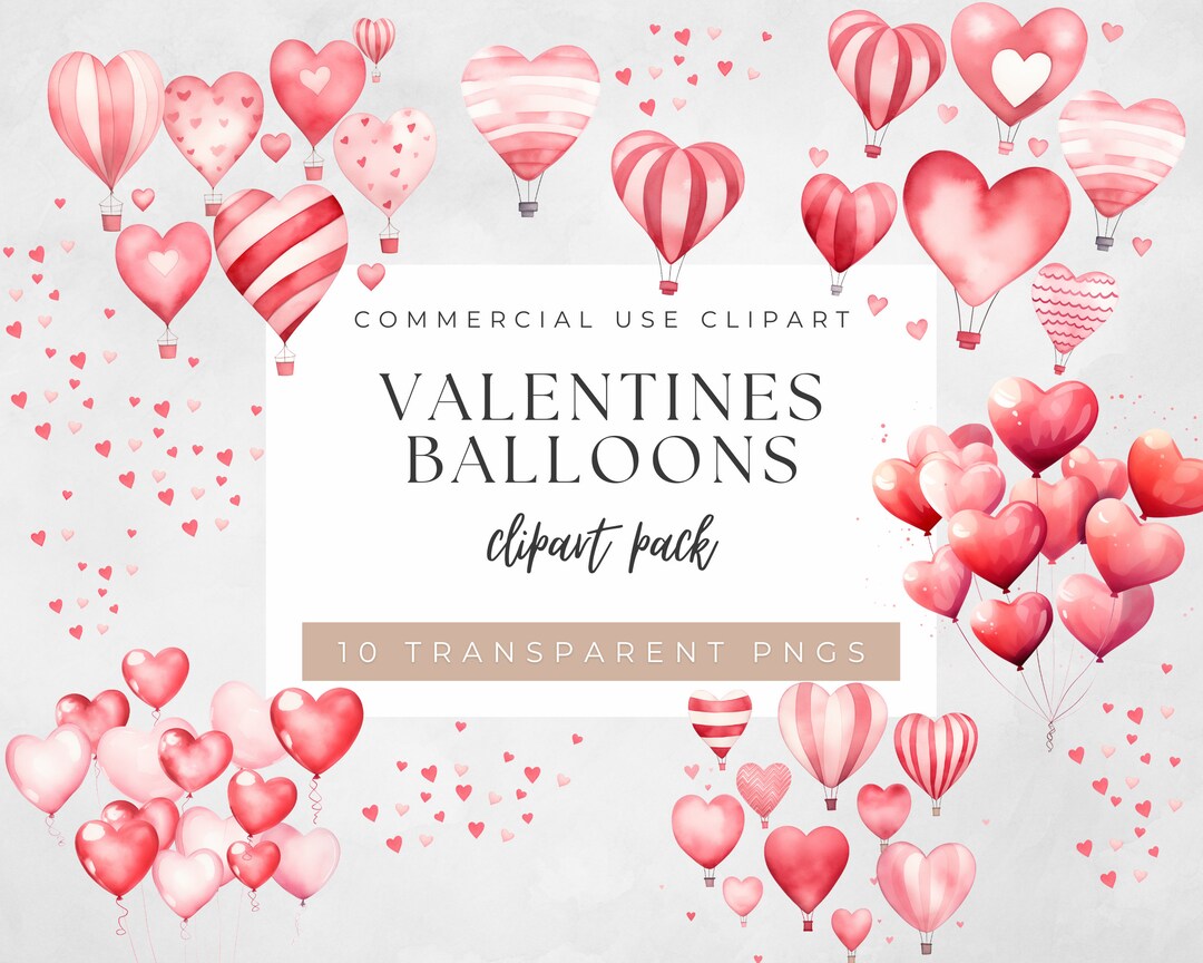 Valentine Balloon Clipart | Heart Shaped Balloons | Balloon Heart PNG ...