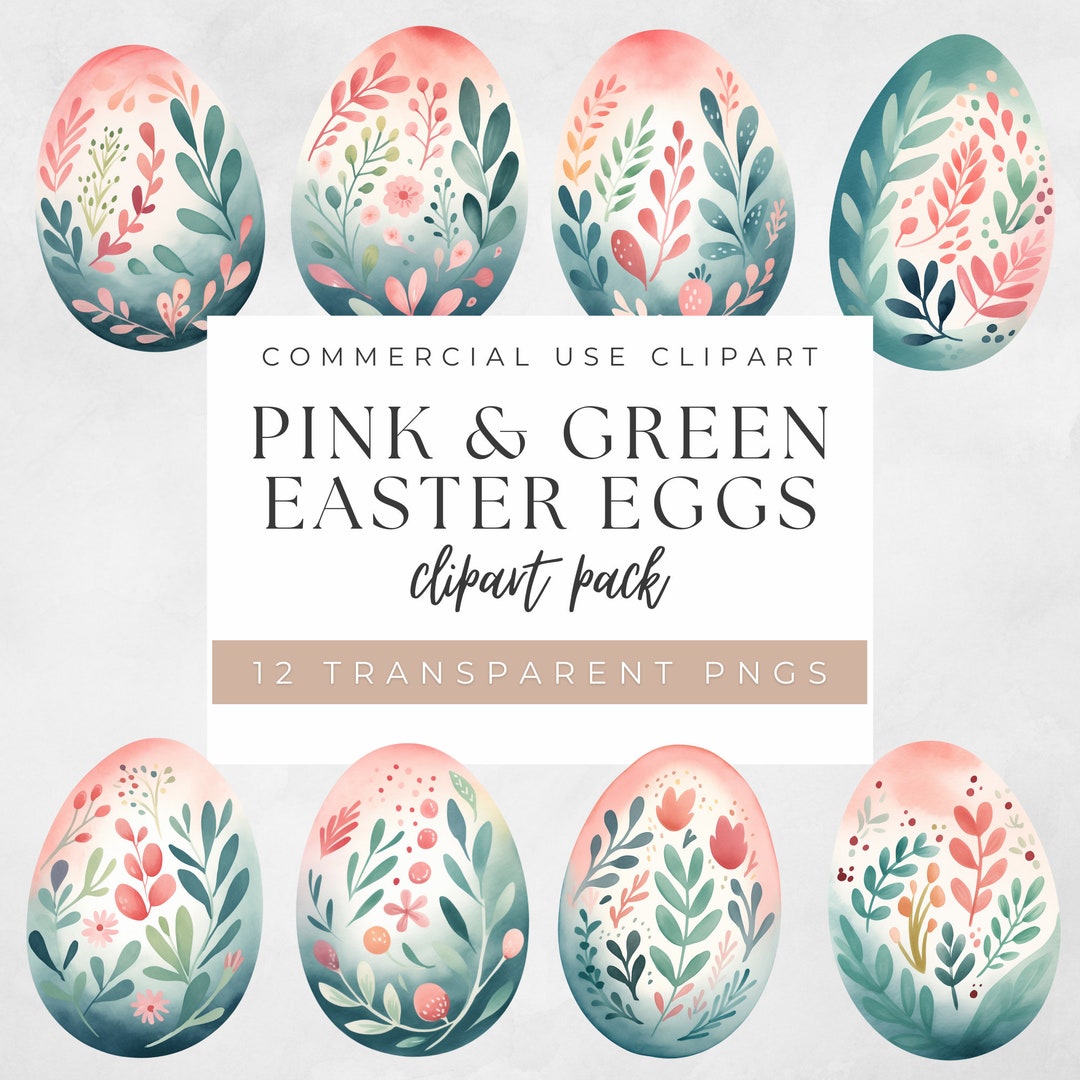 Green Easter Egg Clipart | Easter Egg Design Clipart | Floral ...