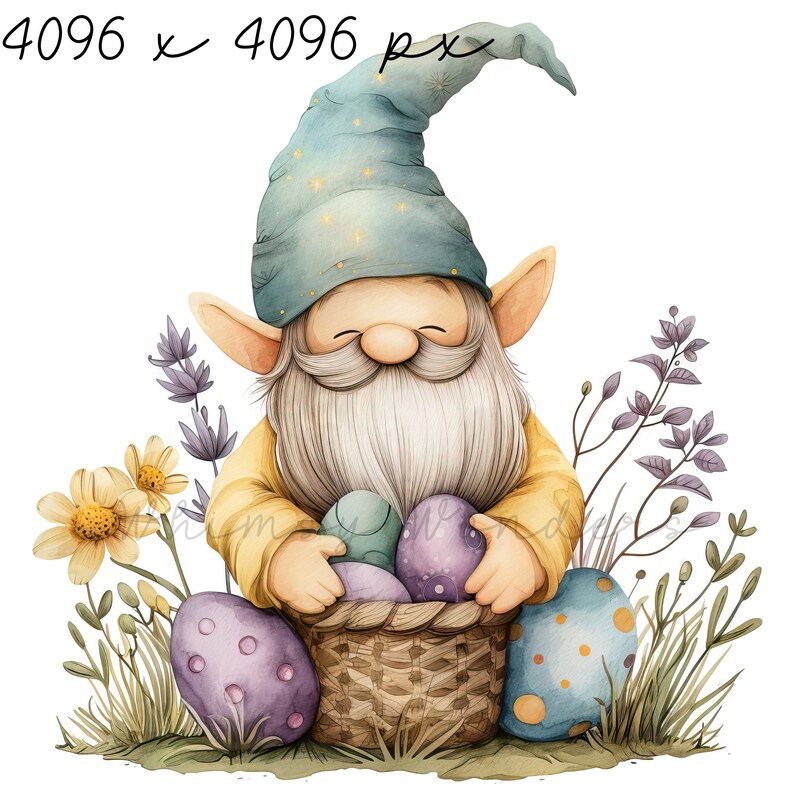 10 Spring Gnome JPEG Images | Watercolor Easter Gnome Collection ...