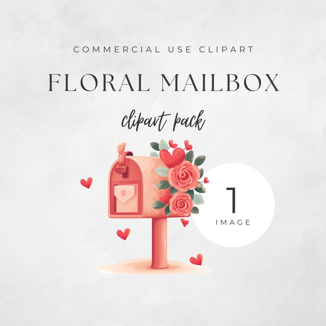 Cute Valentines Mailbox Clipart Retro Valentines Day Clipart Instant ...