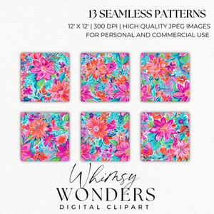 Preppy Flowers Seamless Pattern | Spring Botanical Print | Preppy ...