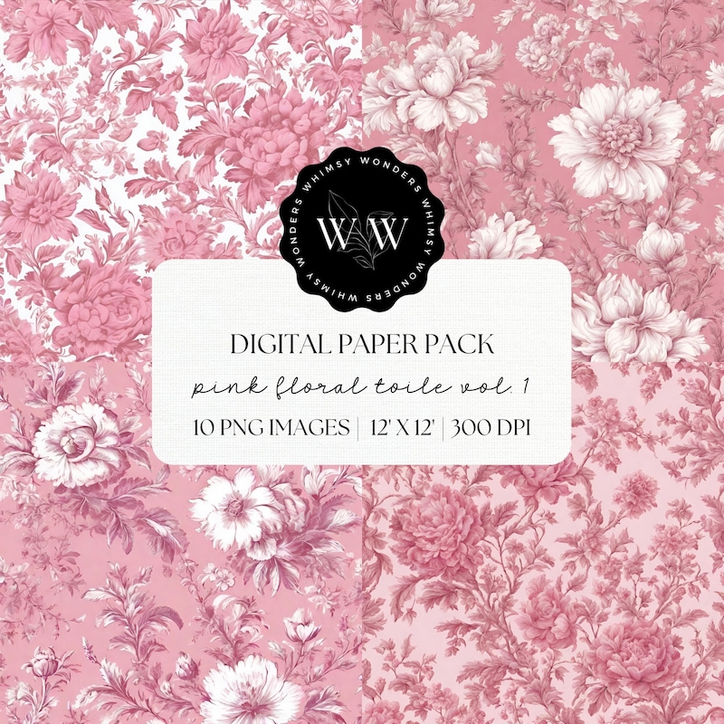 Pink Toile Wallpaper - Etsy