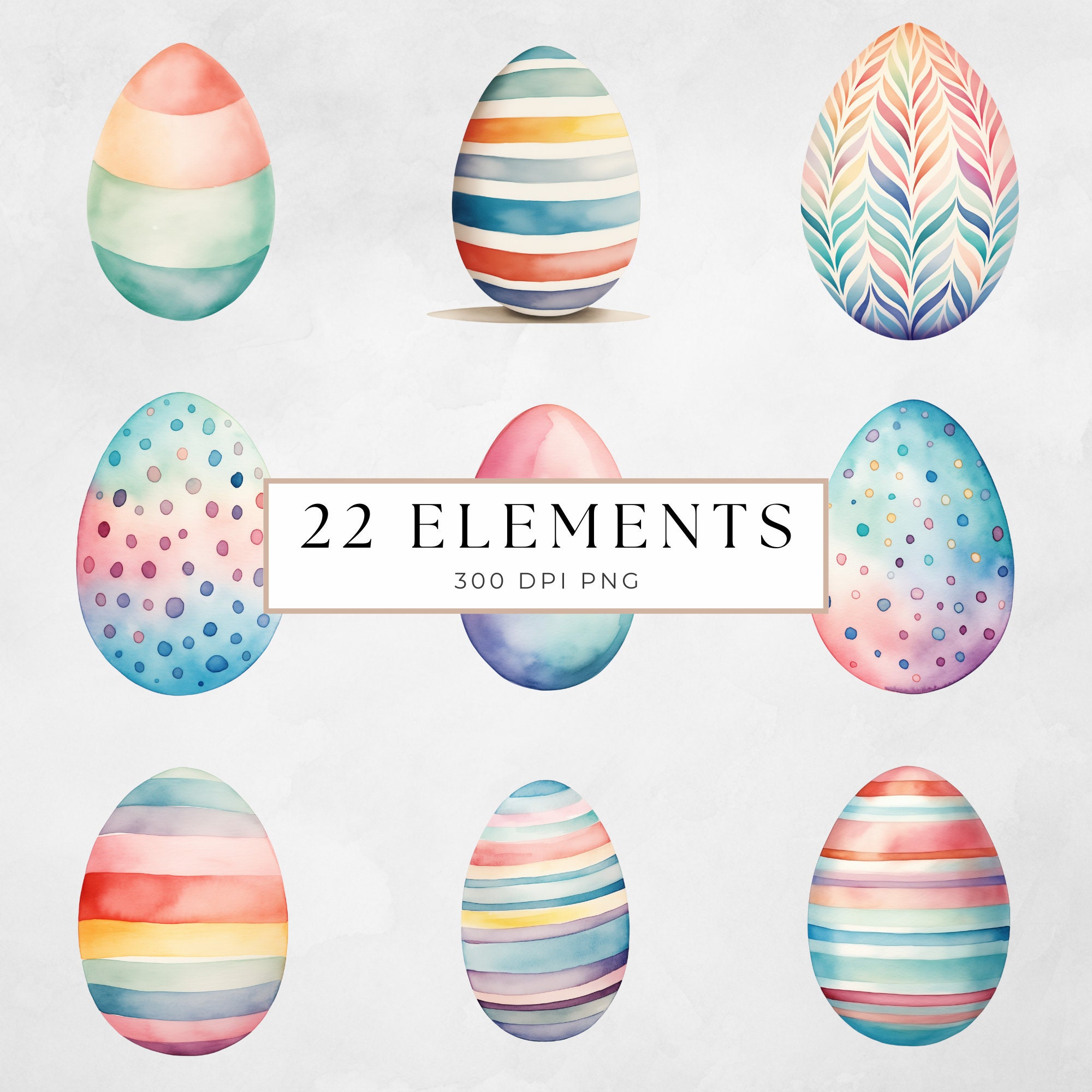 Colorful Easter Egg Clipart Watercolor Easter Clipart Cute Easter Egg ...