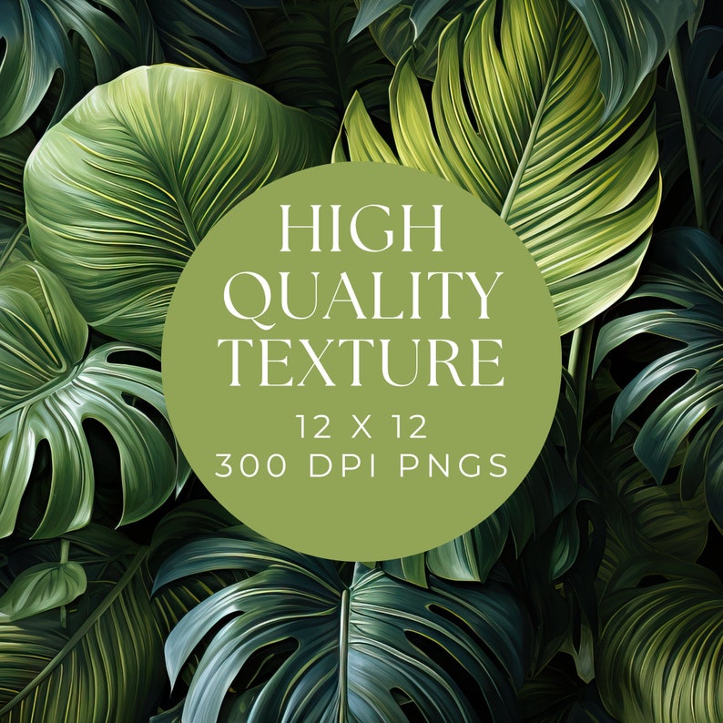 Tropical Leaves Digital Paper | Monstera Leaves Background | Digital ...