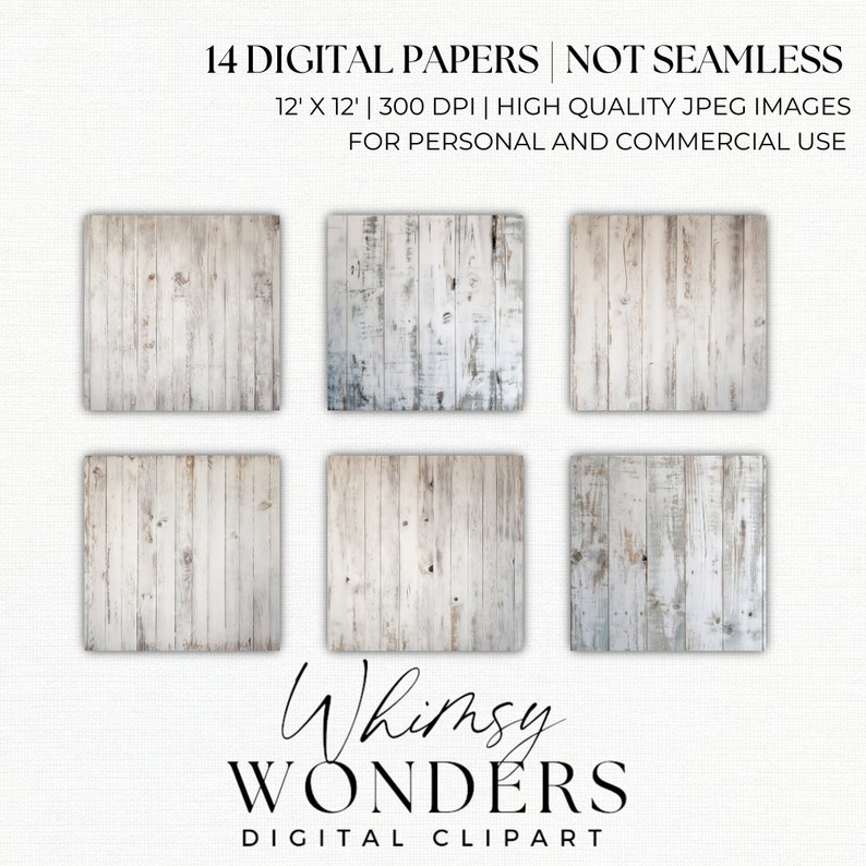Distressed White Wood Digital Paper | White Wash Wood Pattern ...