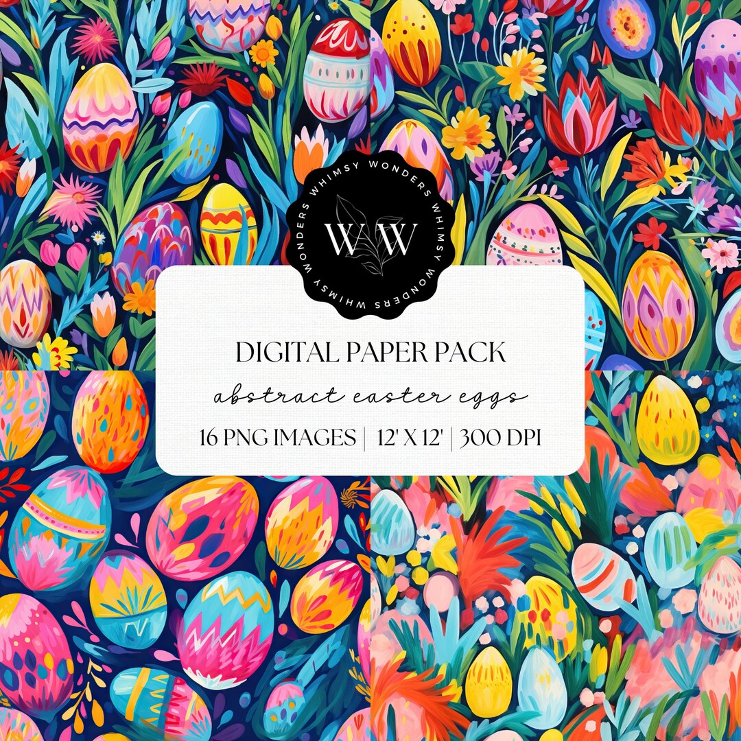 Colorful Easter Egg Digital Paper | Abstract Spring Digital Paper ...