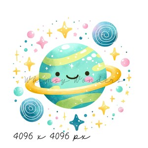 Cute Planet Clipart | Solar System JPEG Images (digital Download) - Etsy