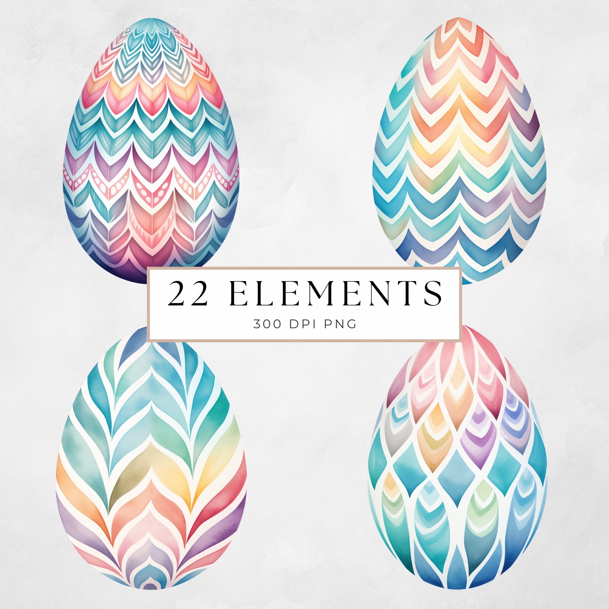 Colorful Easter Egg Clipart Watercolor Easter Clipart Cute Easter Egg ...