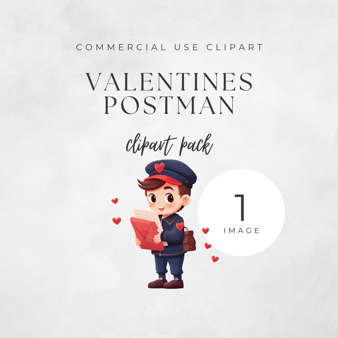 Cute Valentines Mailman Clipart Postal Worker Clipart Vintage Retro ...