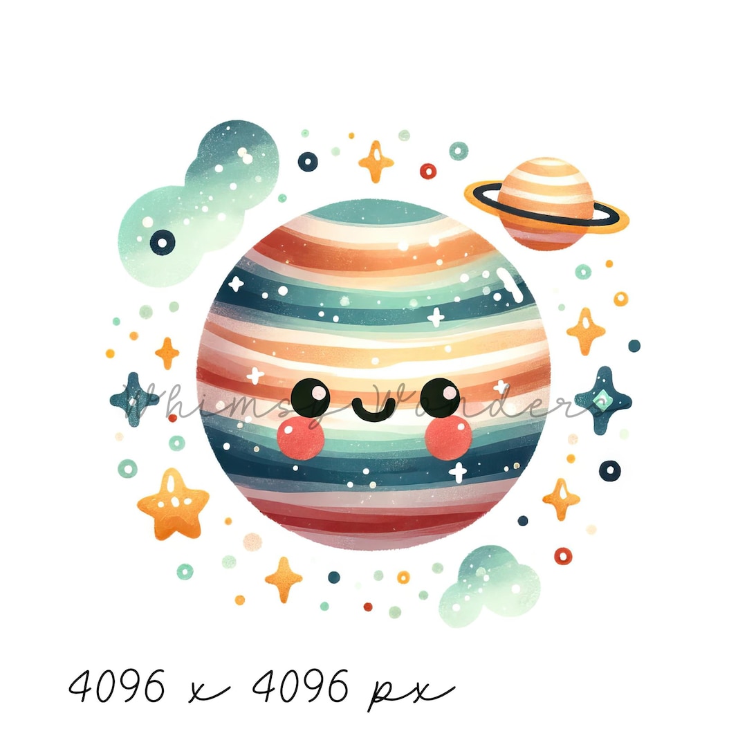 Cute Planet Clipart | Solar System JPEG Images (digital Download) - Etsy