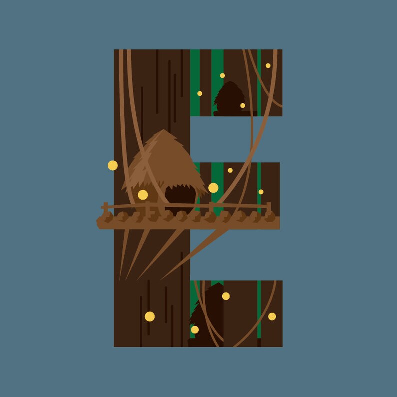 E for Ewok Village, Star Wars Alphabet - Etsy