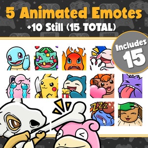 Pokemon Emotes MEGA Pack | 15 Emotes Total - 5 Animated Emotes | Gen 1 ...