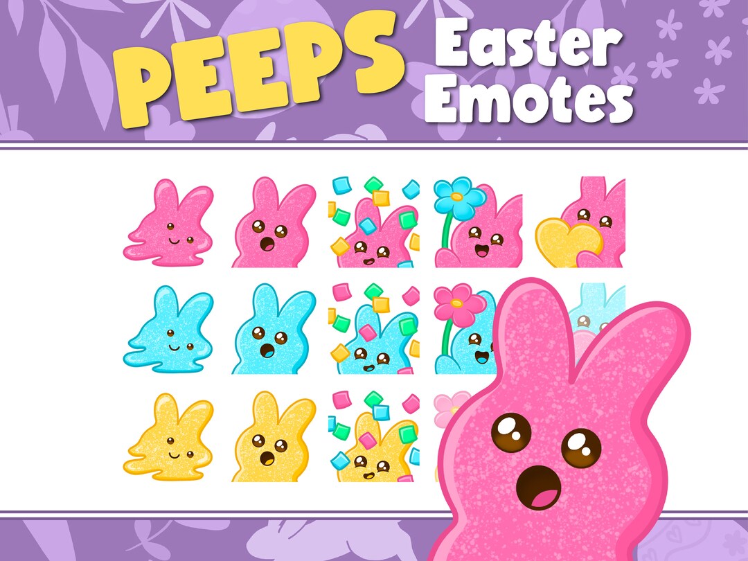 Peeps Easter Emote Pack | Bunny Emotes | Peeps Emotes | Twitch Emotes ...