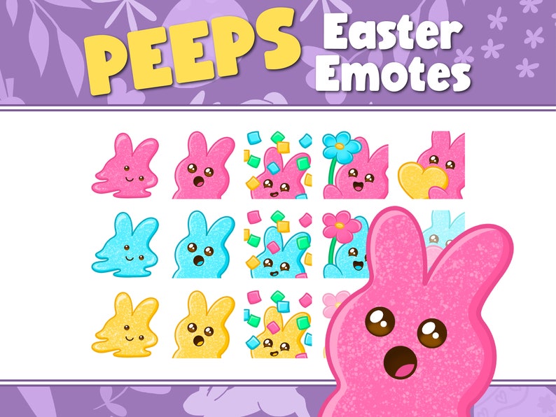 Peeps Easter Emote Pack | Bunny Emotes | Peeps Emotes | Twitch Emotes ...